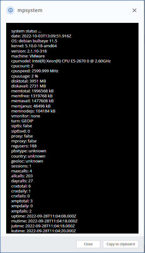 WebRTC Gateway Dashboard – Help